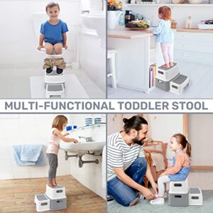 Ronipic 2 Step Stools for Kids, Toddler Step Stool for Toilet Potty Training, Anti-Slip Potty Stools with Numbers/ABC, Bathroom Step Stool for Kitchen