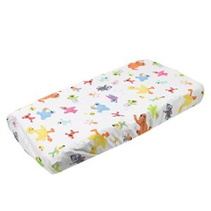 premium knit diaper changing pad cover"sesame friends" by copper pearl