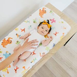 Premium Knit Diaper Changing Pad Cover"Sesame Friends" by Copper Pearl