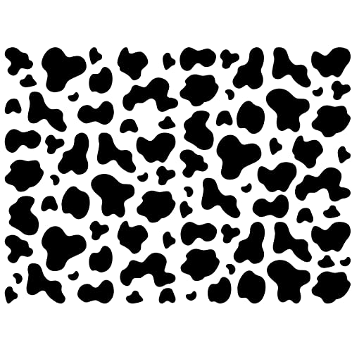 84 Pieces Cow Print Decor Wall Decal Cheetah Spot Animal Print Wall Stickers Removable Vinyl DIY Art Dalmation Spots Wall Mural for Bedroom Living Room Nursery Door Glass Bottle Tile (Black)