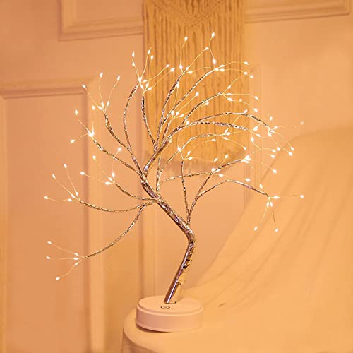 GTSYDING Bonsai Tree Light,108 LEDs Firefly Shimmer Spirit Tree Lamp, USB & Battery Operated, DIY Adjustable Branches Artificial Tabletop Fairy Tree Lights Indoor for Home Decoration (Warm Glow)