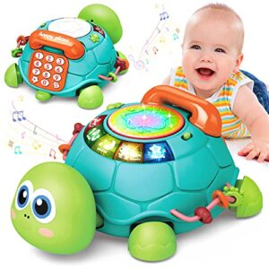 baby toys 6 to 12 months, musical turtle crawling baby toys for 12-18 months, early learning educational toy with light & sound, birthday toy for infant toddler boy girl 7 8 9 10 11 month 1-2 year old