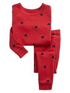 gap baby girls pajama set, sp red heart, 6-12 months us