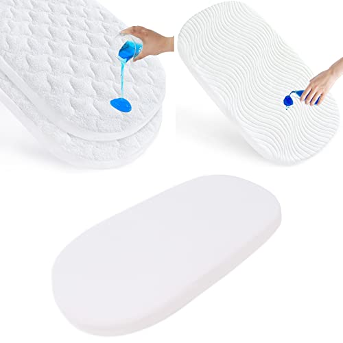 Waterproof Replacement Bassinet Mattress, Waterproof Bassinet Mattress Pad Cover and 100% Cotton Sheet(White)