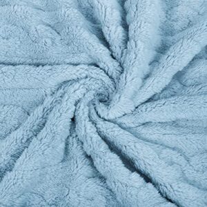 HOMRITAR Baby Blanket for Boys or Girls 3D Fluffy Fuzzy Blanket for Baby Infant or Newborn Receiving Blanket (30x40inch, Blue, Cream)