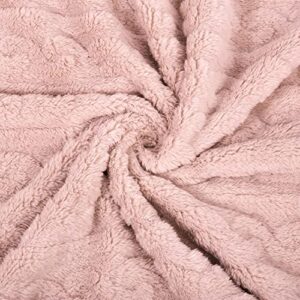 HOMRITAR Baby Blanket for Boys or Girls 3D Fluffy Fuzzy Blanket for Baby Infant or Newborn Receiving Blanket (30x40inch, Cream, Pink)