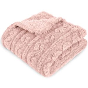 HOMRITAR Baby Blanket for Boys or Girls 3D Fluffy Fuzzy Blanket for Baby Infant or Newborn Receiving Blanket (30x40inch, Cream, Pink)