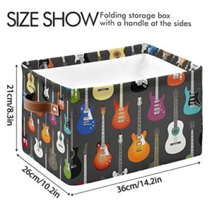 Modern Guitar Storage Basket Music Storage Box Bin Large Laundry Organizer Basket for Bathroom Nursery Kitchen Clothes Toys Newspaper 1PC