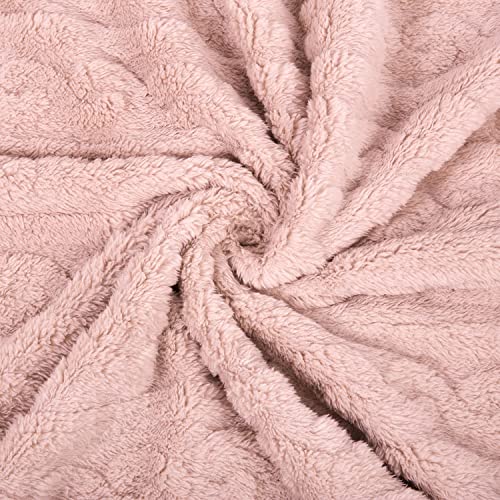 HOMRITAR Baby Blanket for Girls Toddlers 3D Fleece Fluffy Fuzzy Blanket for Baby (30x40inch, Pink, Grey)