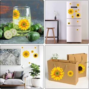 Sunflower Butterfly Wall Stickers 39 PCS Sunflower Decals & 3D Gold Butterfly Wall Sticker Floral Butterfly Waterproof Wall Sticker DIY Decor for Kids Baby Bedroom Living Room Bathroom Nursery Decoration