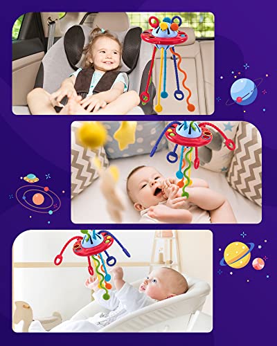 Montessori Toys for 1 Year Old Boy Gifts - Baby Toys 12-18 Months Silicone Pull String Toys for 1 Year Old Girl Gifts Travel Toys Sensory Toys for Toddlers 1-3 1st One Year Old Boy Birthday Girl Gifts