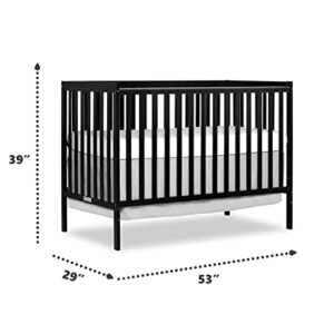 Dream On Me Synergy 5-in-1 Convertible Crib in Black & 2-in-1 Breathable Twilight 5" Spring Coil Crib and Toddler Bed Mattress