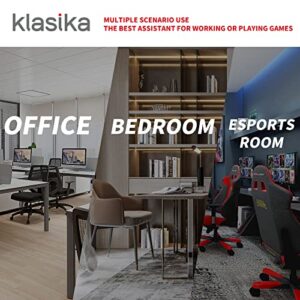 KLASIKA Ergonomic Executive Office Chair for Heavy People, Faux Leather Desk Chair with Wheels and Arms, Big and Tall Home Computer Office Chair for Long Hours, High Back Desk Chair, Black