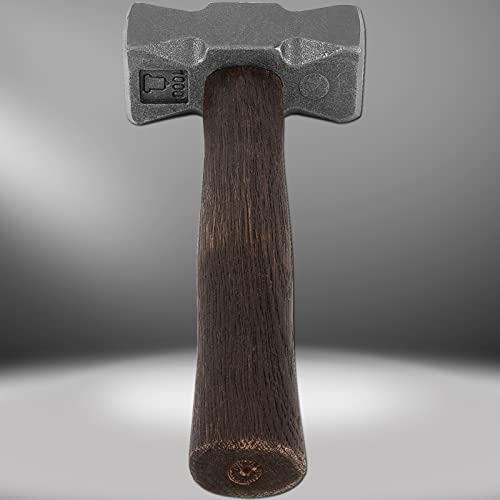 2.2LB Forging Square Hammer with Double Faces Perfect for Farrier Bladesmithing Blacksmith Anvil Knife