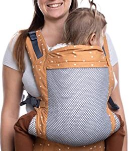 Beco Toddler Carrier with Extra Wide Seat - Toddler Carrying Backpack Style and Front-Carry - Lightweight & Breathable Child Carrier - Toddler Sling Carrier 20-60 lbs (Cool Brick Heart)