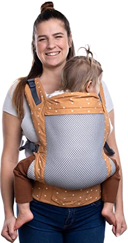 Beco Toddler Carrier with Extra Wide Seat - Toddler Carrying Backpack Style and Front-Carry - Lightweight & Breathable Child Carrier - Toddler Sling Carrier 20-60 lbs (Cool Brick Heart)