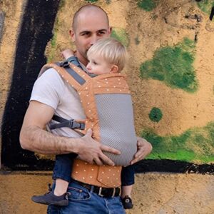 Beco Toddler Carrier with Extra Wide Seat - Toddler Carrying Backpack Style and Front-Carry - Lightweight & Breathable Child Carrier - Toddler Sling Carrier 20-60 lbs (Cool Brick Heart)