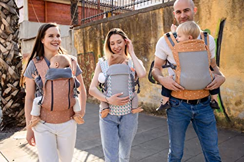 Beco Toddler Carrier with Extra Wide Seat - Toddler Carrying Backpack Style and Front-Carry - Lightweight & Breathable Child Carrier - Toddler Sling Carrier 20-60 lbs (Cool Brick Heart)