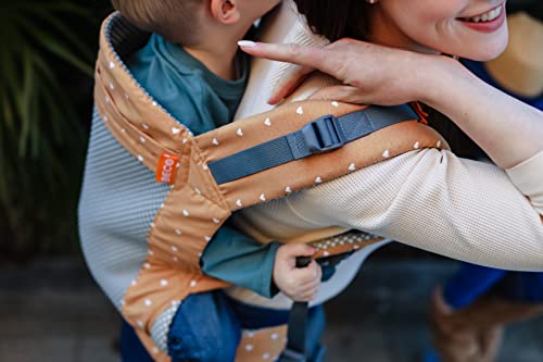 Beco Toddler Carrier with Extra Wide Seat - Toddler Carrying Backpack Style and Front-Carry - Lightweight & Breathable Child Carrier - Toddler Sling Carrier 20-60 lbs (Cool Brick Heart)