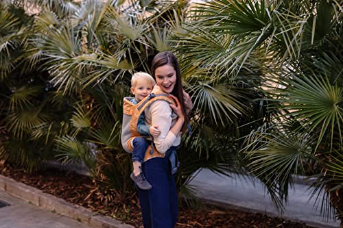 Beco Toddler Carrier with Extra Wide Seat - Toddler Carrying Backpack Style and Front-Carry - Lightweight & Breathable Child Carrier - Toddler Sling Carrier 20-60 lbs (Cool Brick Heart)