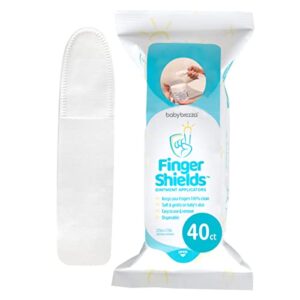 baby brezza finger shields – 100% mess free baby diaper rash cream applicator – ointment applicator keeps fingers and nails clean – perfect for travel, 40 count