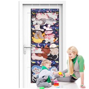 ywduoying stuffed animal toy storage organizer bin hanging organizer hammock over the door big bean bag storage mesh net giant pockets for boy room bathroom closet for mother