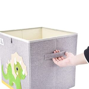 CLCROBD Foldable Animal Cube Storage Bins Fabric Toy Box/Chest/Organizer for Toddler/Kids Nursery, Playroom, 13 inch (Dinosaur T-Rex)