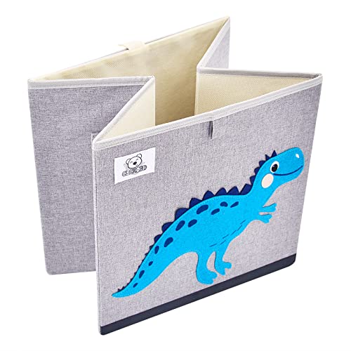 CLCROBD Foldable Animal Cube Storage Bins Fabric Toy Box/Chest/Organizer for Toddler/Kids Nursery, Playroom, 13 inch (Dinosaur T-Rex)