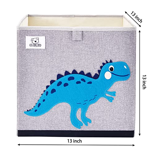 CLCROBD Foldable Animal Cube Storage Bins Fabric Toy Box/Chest/Organizer for Toddler/Kids Nursery, Playroom, 13 inch (Dinosaur T-Rex)