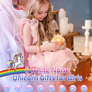 PIKOY Night Light, 6 Films 72 Modes Unicorn Projector Kids Room,Sound Machine Baby, 360° Rotation Lights Bedroom,Kawaii Gifts Girls