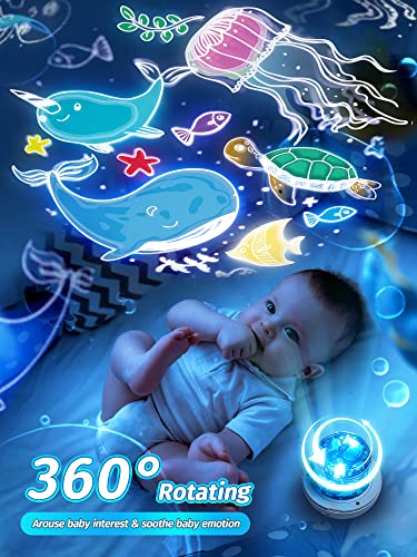 PIKOY Night Light, 6 Films 72 Modes Unicorn Projector Kids Room,Sound Machine Baby, 360° Rotation Lights Bedroom,Kawaii Gifts Girls