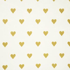 Lush Decor Baby Boho Metallic Hearts Allover Hearts Soft & Plush Changing Pad Cover, 32" x 16" x 5", White & Gold