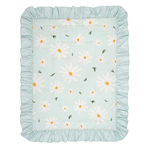 Lambs & Ivy Sweet Daisy Blue/White 3-Piece Floral Baby Crib Bedding Set