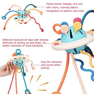 PRAGYM Baby Toys 6 to 12 Months, Montessori Toys for 1 Year Old, Pull String Sensory Toys for Toddler, Travel & Teething Toys for Car Seat/Stroller, Baby Girl Boy Gifts for 6, 9, 12, 18 Months Infant