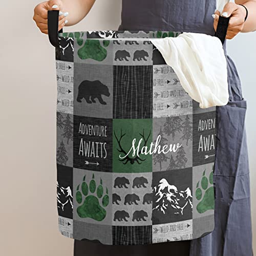 Adventure Bears Personalized Laundry Basket ,Custom Foldable Storage Bins Laundry Hamper for Nursery Pet Toys Clothes