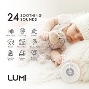 LUMI | Portable White Noise Machine | Baby Sleep Aid with 26 Sounds | White Noise Baby | 3 Lighting Modes | Memory Function | 30, 60, 90 Minute Timer | Sleep Aid for Adults, Children & Babies…