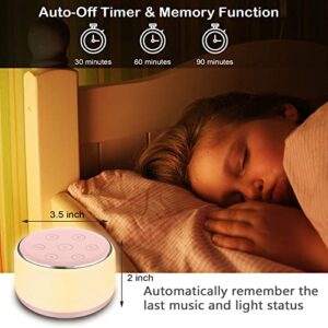 Sound Machine Baby for Sleeping – Portable White Noise Machine for Kids Adults with Night Light, 34 Soothing Noises, USB Rechargeable Sleep Machine for Nursery Lullaby