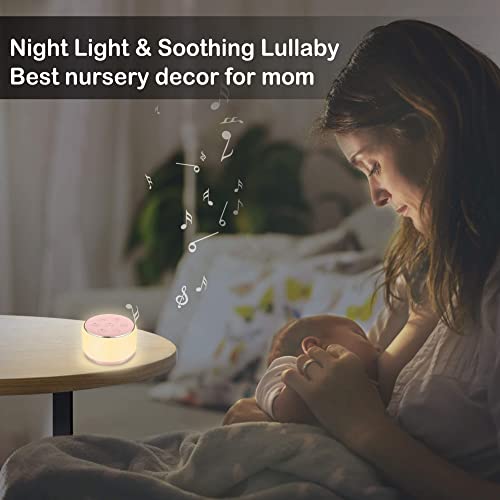 Sound Machine Baby for Sleeping – Portable White Noise Machine for Kids Adults with Night Light, 34 Soothing Noises, USB Rechargeable Sleep Machine for Nursery Lullaby