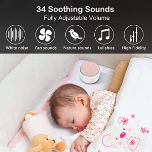 Sound Machine Baby for Sleeping – Portable White Noise Machine for Kids Adults with Night Light, 34 Soothing Noises, USB Rechargeable Sleep Machine for Nursery Lullaby