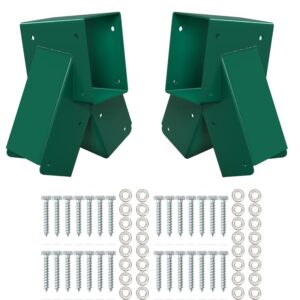 2 swing set brackets, wooden swing hardware bracket, playground equipment parts, green(screws included)