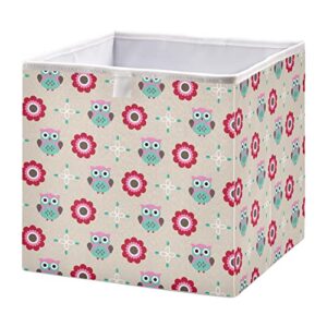 emelivor owl cartooncube storage bin collapsible storage bins waterproof toy basket for cube organizer bins for toys closet kids nursery boys girls clothes book - 11.02x11.02x11.02 in