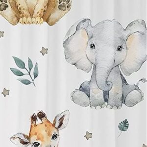 Baby Safari Animals Baby Boy Room Curtain Nursery Curtains Window Curtains (Pair of - 28" x 63")