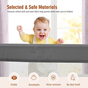 HONEY JOY Bed Rail for Toddlers, 71-in Extra Long, Portable Safety Bed Guardrail w/Double Safety Child Lock, Foldable Baby Bed Rail Guard, Fit King & Queen Full Twin Size Bed Mattress(Gray, Pack 2)