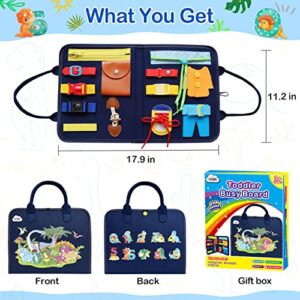 ZMLM Montessori Busy Board Toys: Toddler Sensory Toys Gifts for 1 2 3 4 Year Old Boys Girls Toddler Activity Board Preschool Educational Travel Toy Kids Learning Fine Motor Skills