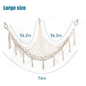 ASunine Stuffed Animal Hammock Large, Stuffed Animal Toy Hammock Net Hanging, Corner Hanging Netting Storage Organizer for Stuffed Animal Toy(White)