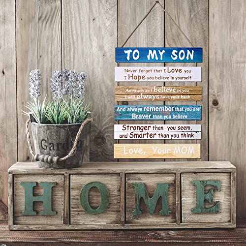 to My Son Daughter Gift from Mom Boys Girls Room Decor Baby Boys Girls Bedroom Decor for Living Baby Room Decor Boys Girls Wooden Bathroom Wall Decor Christmas Wall Art Gifts (to My Son)