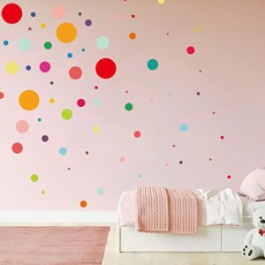 Polka Dot Wall Decals Peel and Stick, Removable Wall Stickers for Kids Girls Bedroom Playroom Living Room, Classroom Nursery Boho Rainbow Wall Decals, No Residue, 8 Size 108pcs Multicolor - Jesiramoo