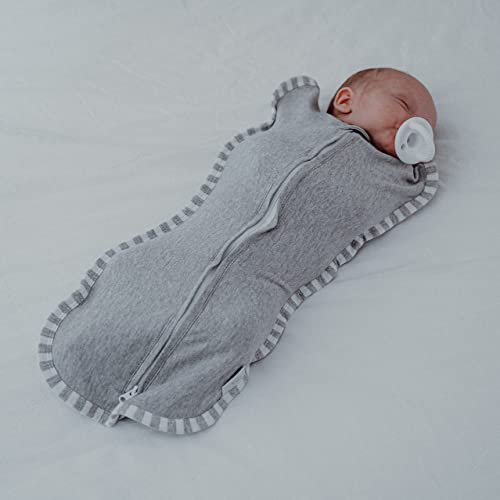 Comfy Cubs Swaddle Blanket Baby Girl Boy Easy Zipper Wrap 2 Pack Newborn Infant Sleep Sack (Small 0-3 Months, Grey)