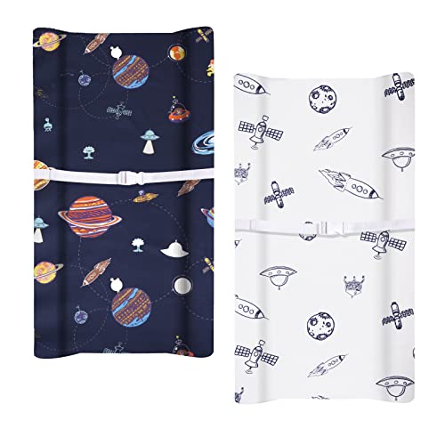 PHF Space Changing Pad Cover for Baby Boys Girls, 2 Pack Soft Changing Table Sheets or Cradle Sheets Fit Most Baby Changing Pads, Space