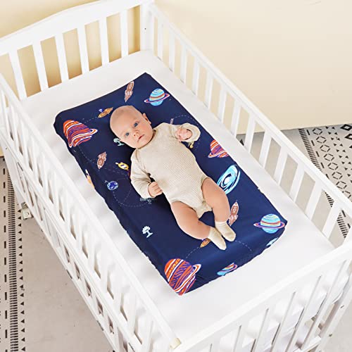 PHF Space Changing Pad Cover for Baby Boys Girls, 2 Pack Soft Changing Table Sheets or Cradle Sheets Fit Most Baby Changing Pads, Space